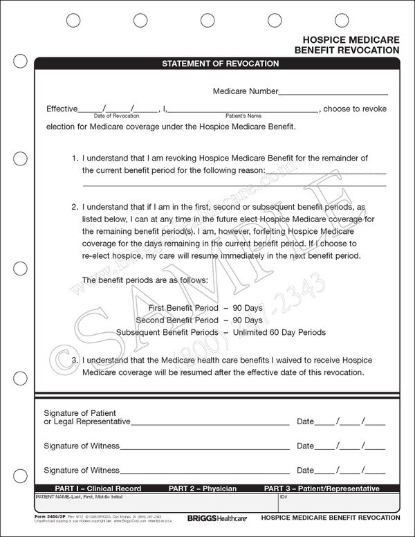 Hospice Medicare Benefit Revocation Form